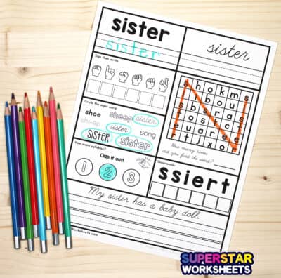 Dolch Noun Sight Word Worksheets - Superstar Worksheets