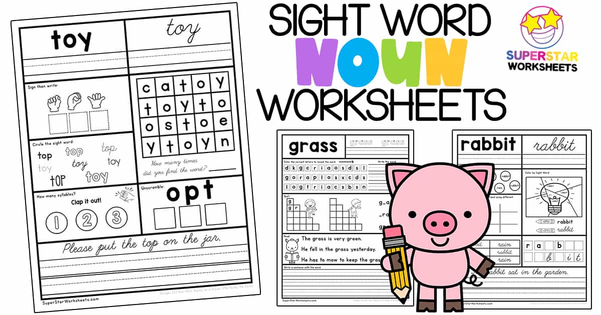 Dolch Noun Sight Word Worksheets - Superstar Worksheets