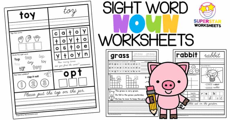 Dolch Noun Sight Word Worksheets - Superstar Worksheets