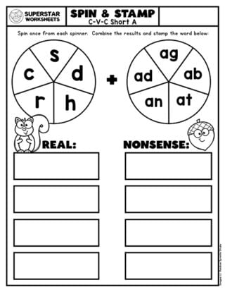 Kindergarten Phonics Worksheets - Superstar Worksheets