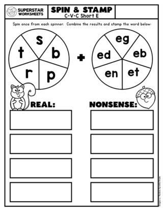 Kindergarten Phonics Worksheets - Superstar Worksheets