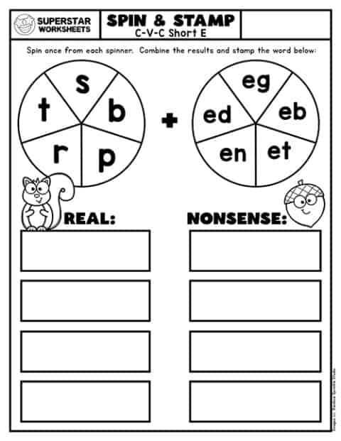 Kindergarten Phonics Worksheets - Superstar Worksheets