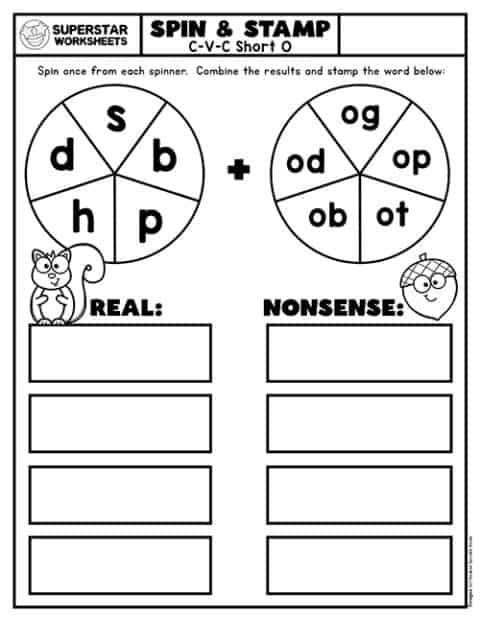 Kindergarten Phonics Worksheets - Superstar Worksheets