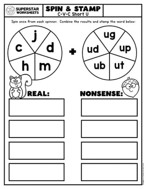 Kindergarten Phonics Worksheets - Superstar Worksheets