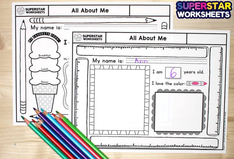 All About Me Template - Superstar Worksheets