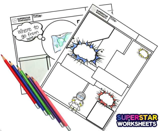 Comic Strip Template (Free Printables) - Superstar Worksheets