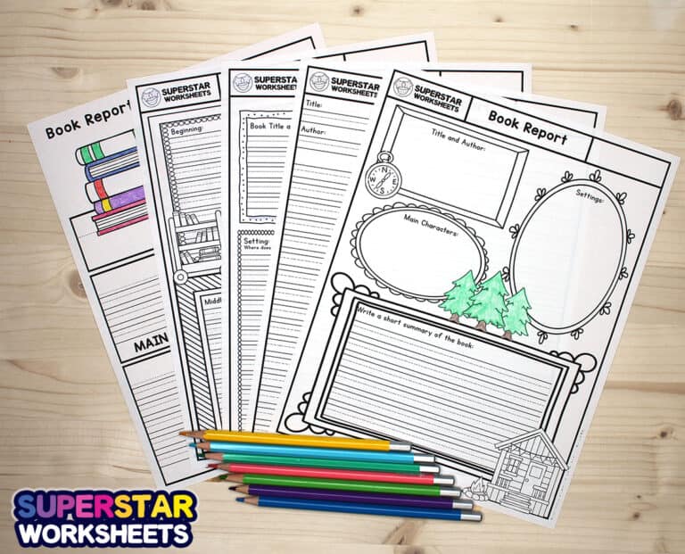 Book Report Templates - Superstar Worksheets