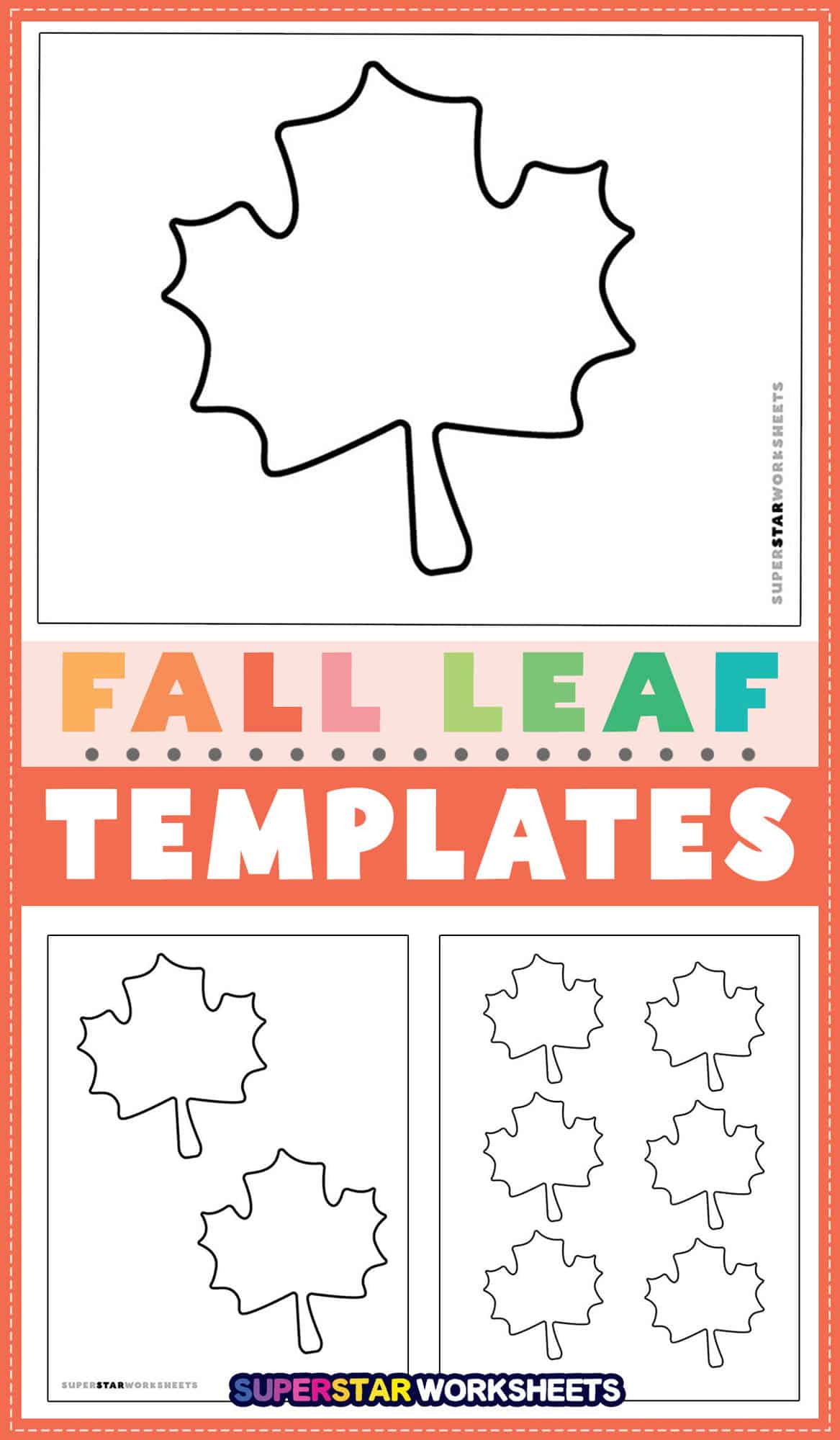 Leaf Template (Free Printables) - Superstar Worksheets