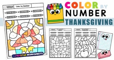 Thanksgiving Color By Number - Superstar Worksheets