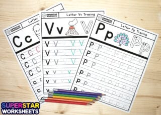 Letter Tracing Worksheets - Superstar Worksheets