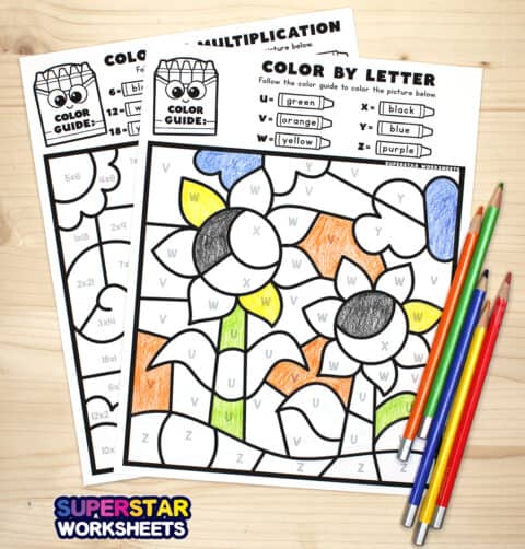 Fall Color By Number - Superstar Worksheets