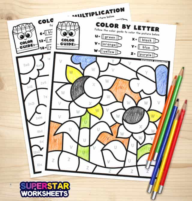 Fall Color By Number - Superstar Worksheets