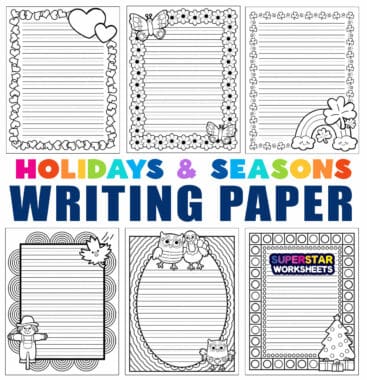 Kindergarten Writing Paper - Superstar Worksheets
