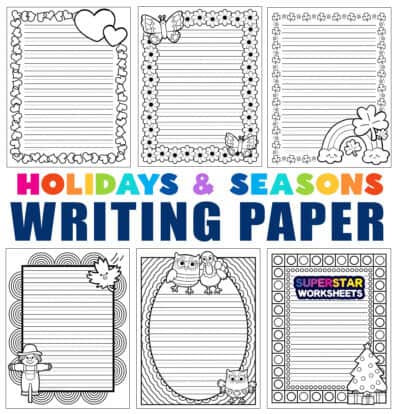 Kindergarten Writing Paper - Superstar Worksheets