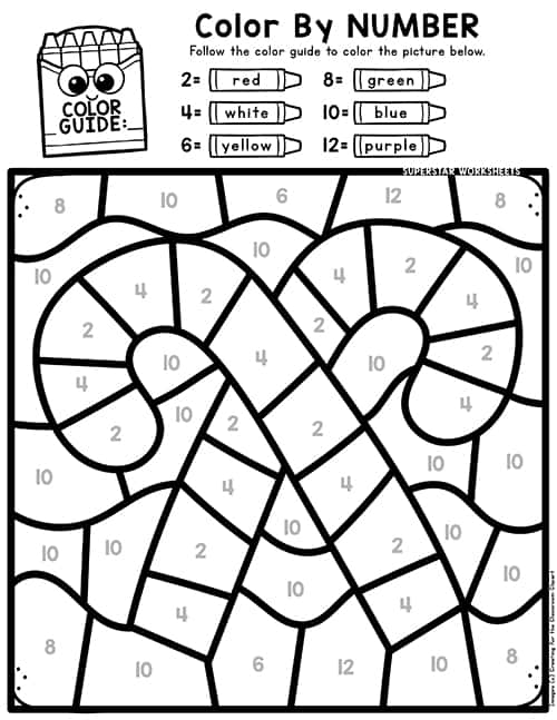 Christmas Color By Number Multiplication