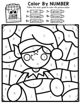 Christmas Color By Number - Superstar Worksheets