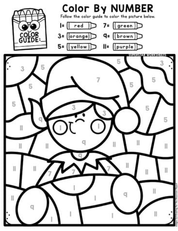 Christmas Color By Number - Superstar Worksheets