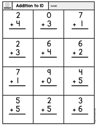 First Grade Addition Worksheets - Superstar Worksheets