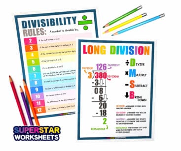 Division Chart - Superstar Worksheets