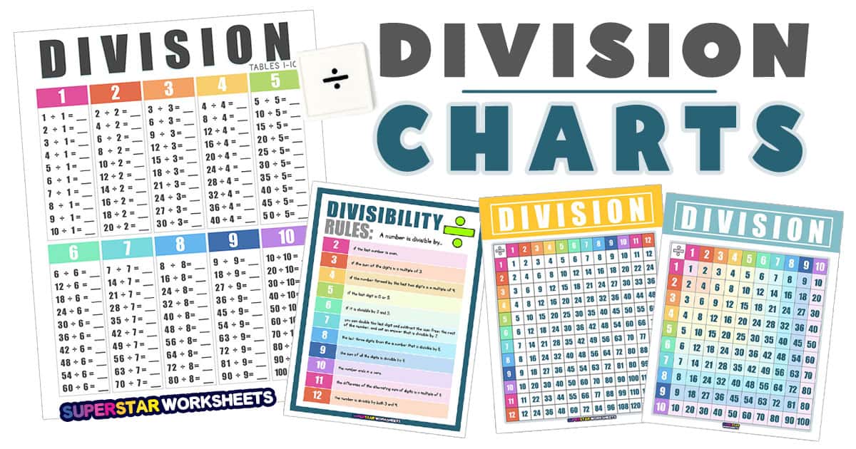Division Chart - Superstar Worksheets