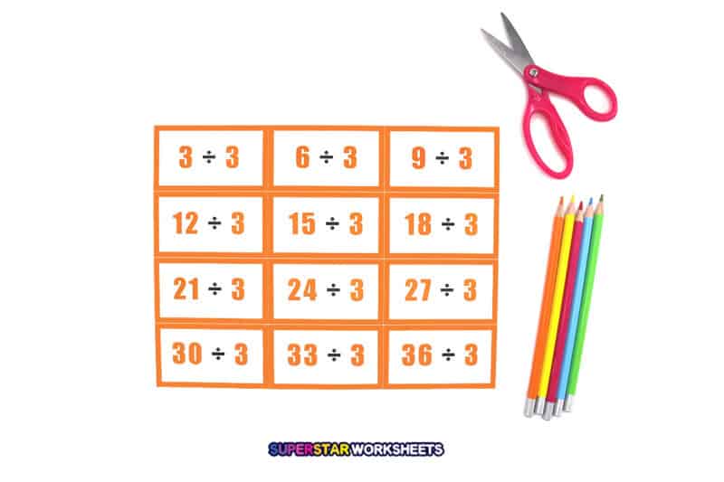 Division Flashcards - Superstar Worksheets