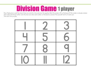 Division Flashcards - Superstar Worksheets