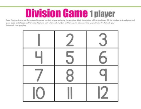 Division Flashcards - Superstar Worksheets