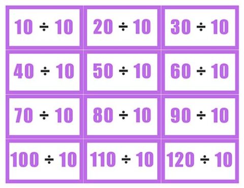 Division Flashcards - Superstar Worksheets