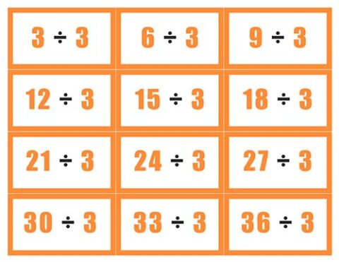 Division Flashcards - Superstar Worksheets