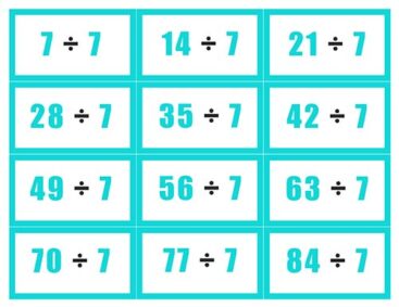 Division Flashcards - Superstar Worksheets