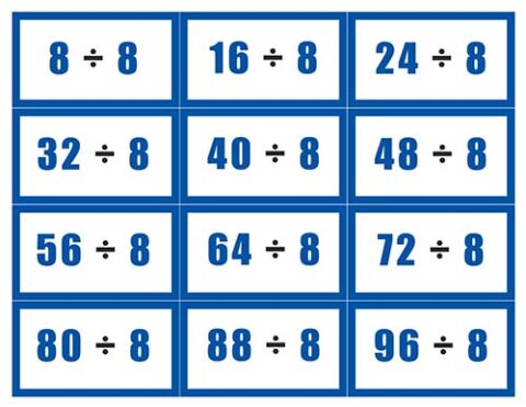 Division Flashcards - Superstar Worksheets
