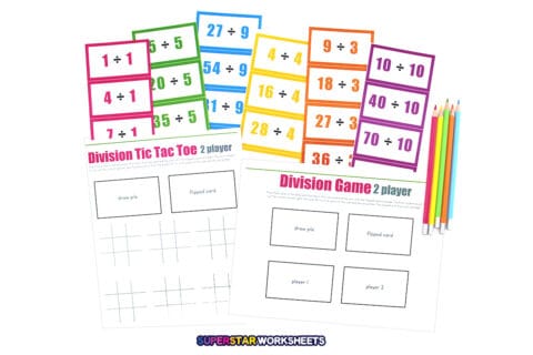 Division Flashcards - Superstar Worksheets