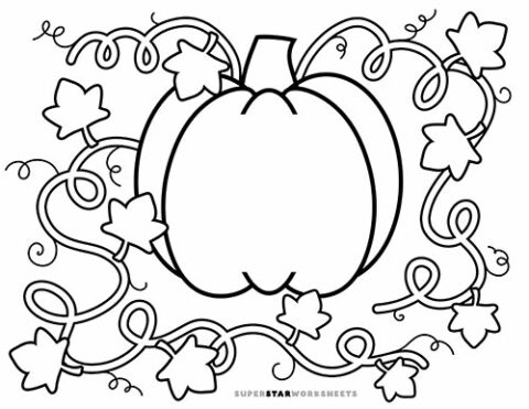 Pumpkin Coloring Pages (Free Printables) - Superstar Worksheets