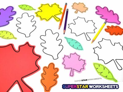 Leaf Template - Superstar Worksheets