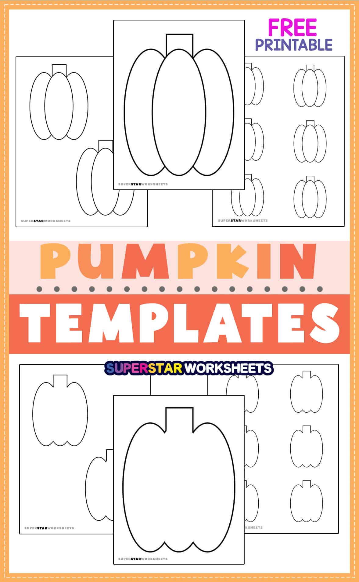 Pumpkin Template (Free Printables) - Superstar Worksheets