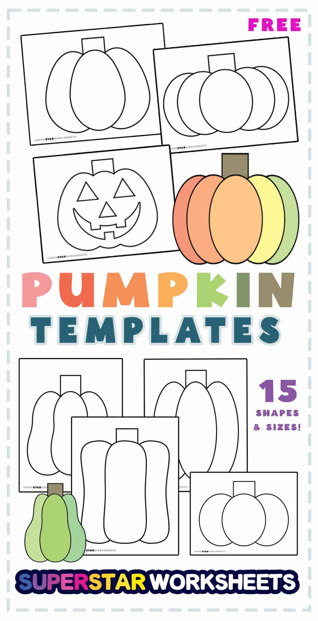 Pumpkin Template (Free Printables) - Superstar Worksheets