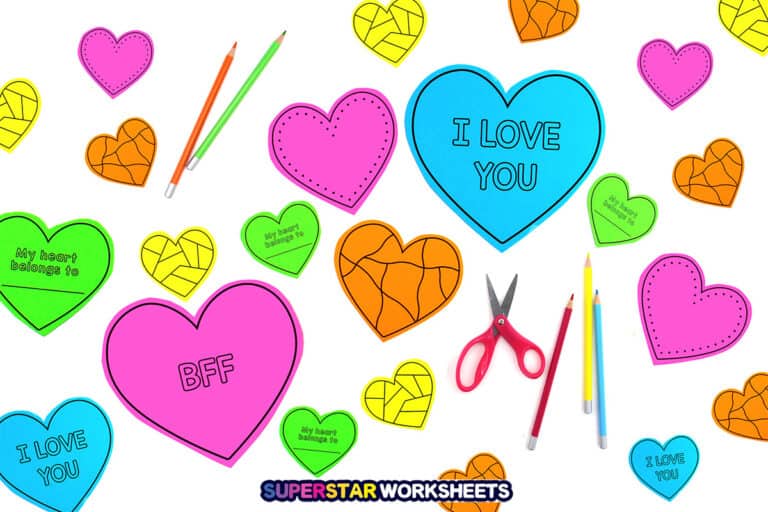 Heart Template (Free Printables) - Superstar Worksheets