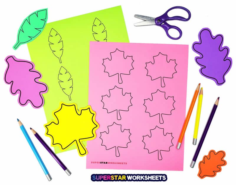 Leaf Template (Free Printables) - Superstar Worksheets
