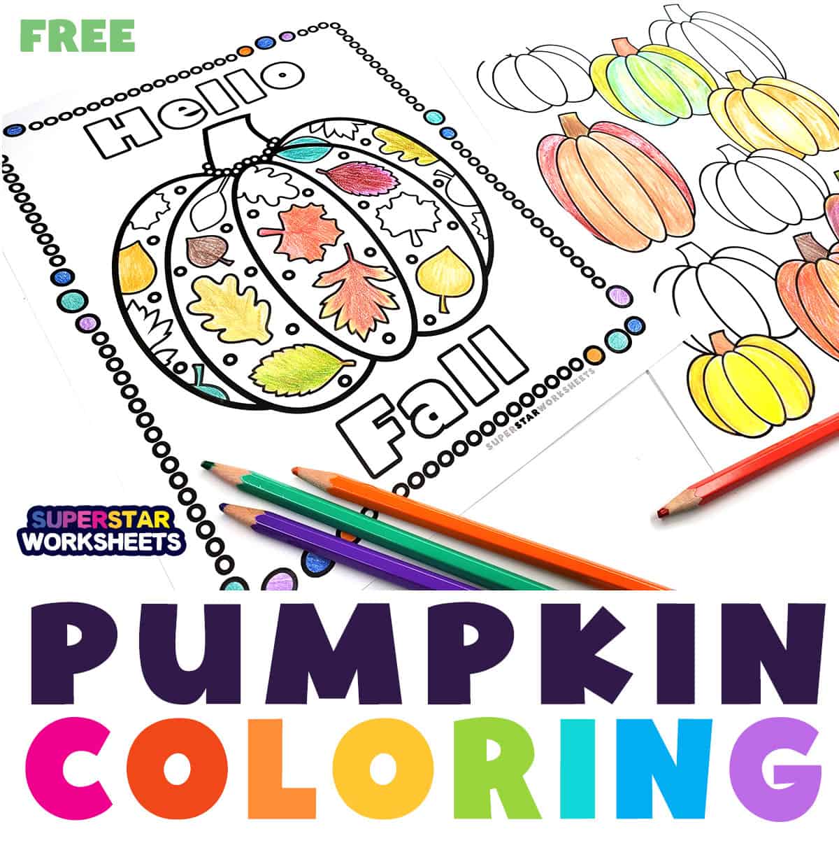 Pumpkin Coloring Pages (Free Printables) - Superstar Worksheets