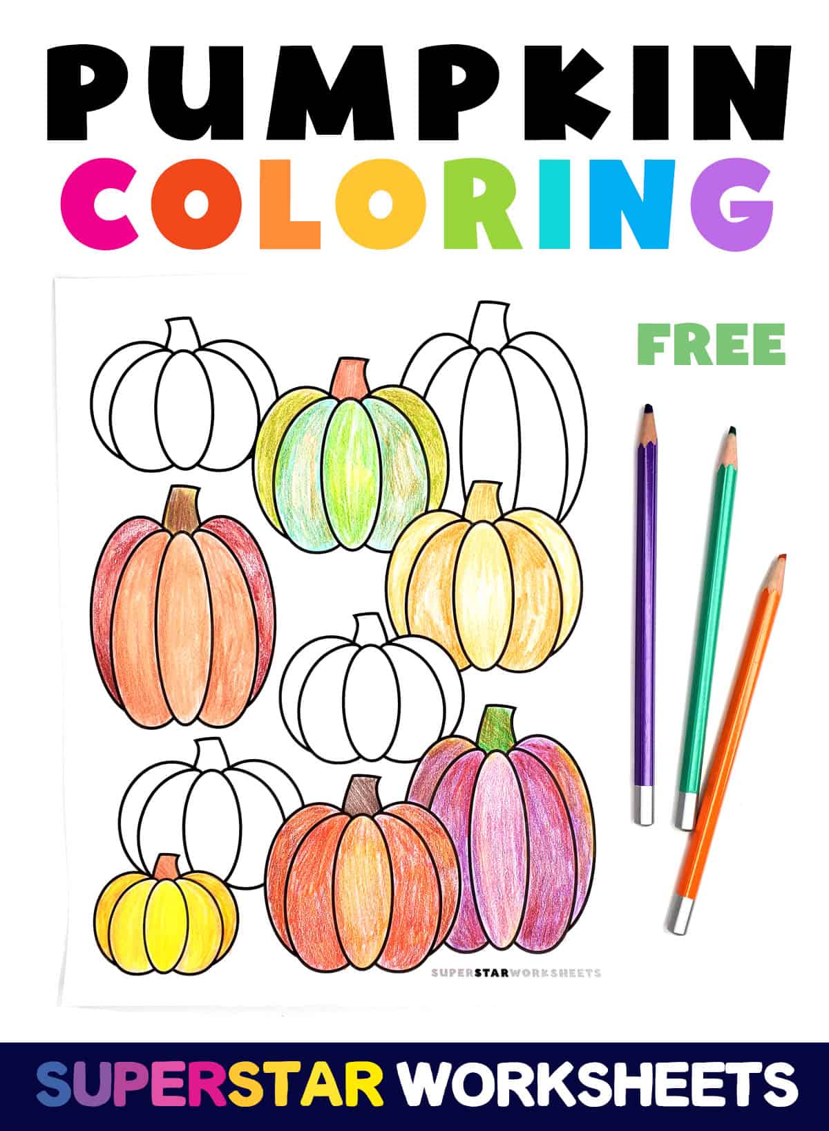 Pumpkin Coloring Pages (Free Printables) - Superstar Worksheets