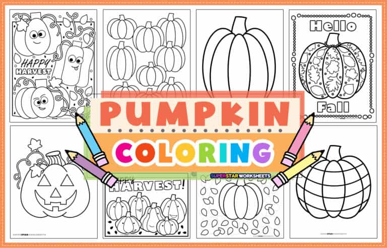 Pumpkin Coloring Pages (Free Printables) - Superstar Worksheets