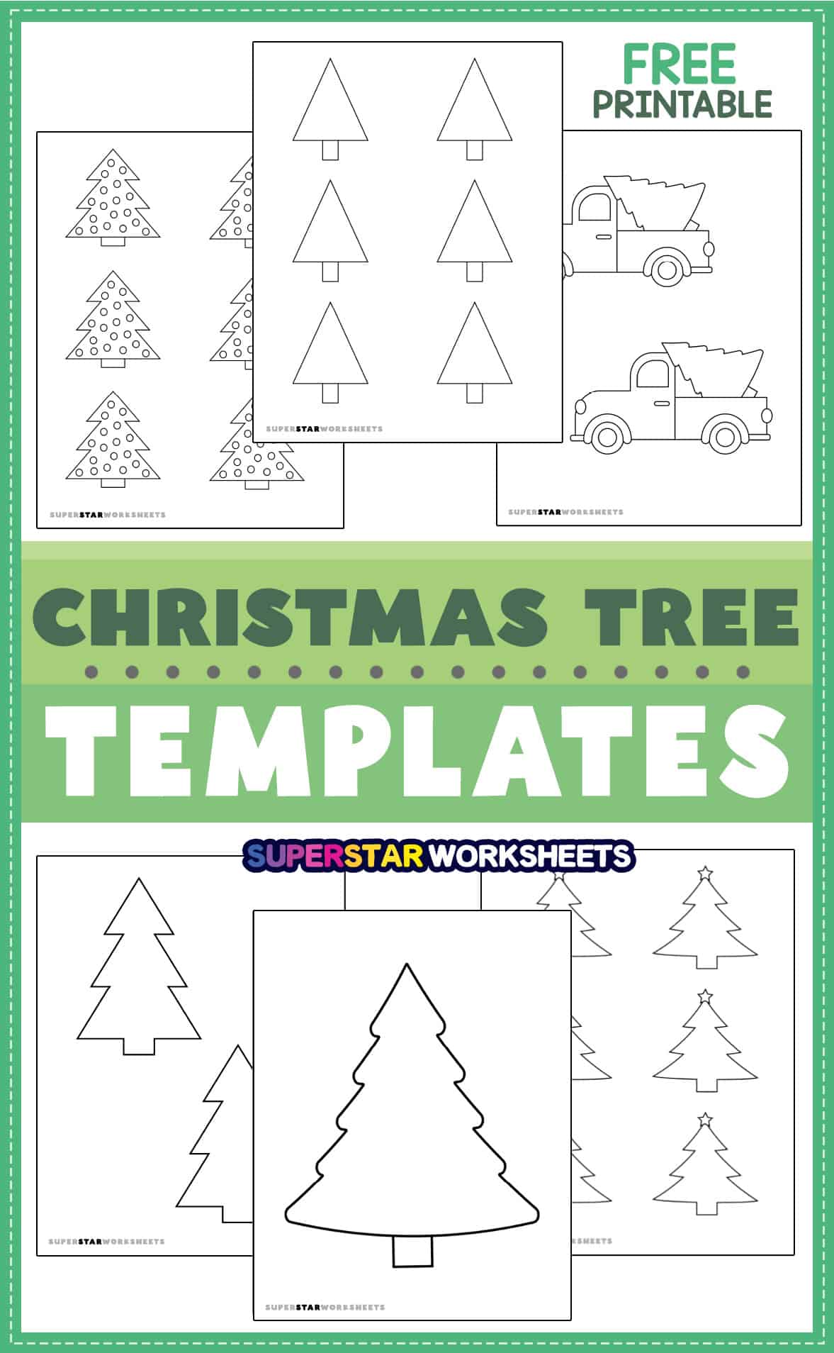 Christmas Tree Template - Superstar Worksheets