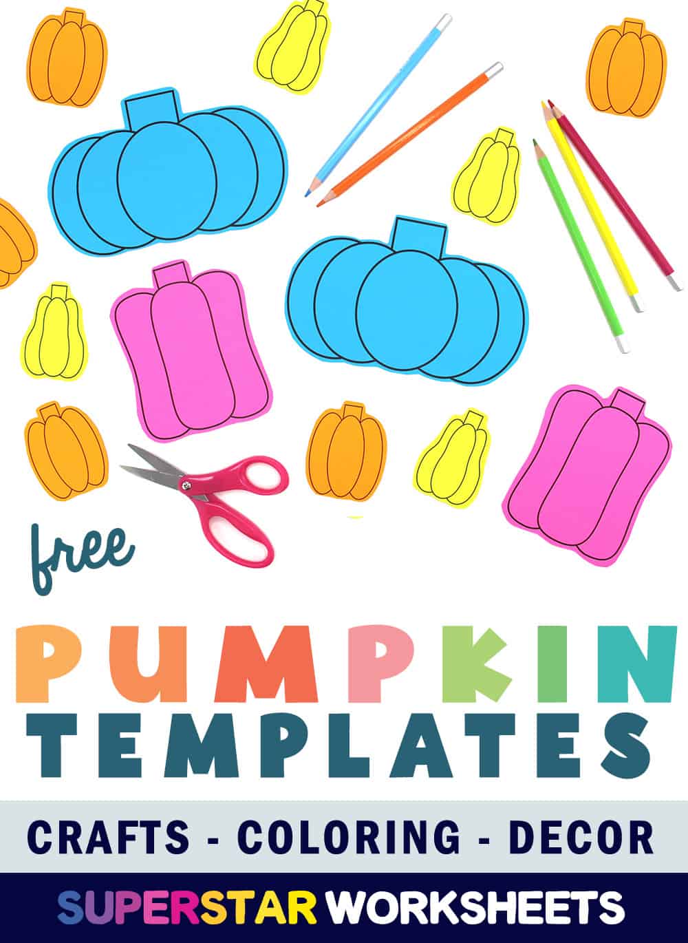 Pumpkin Template (Free Printables) - Superstar Worksheets