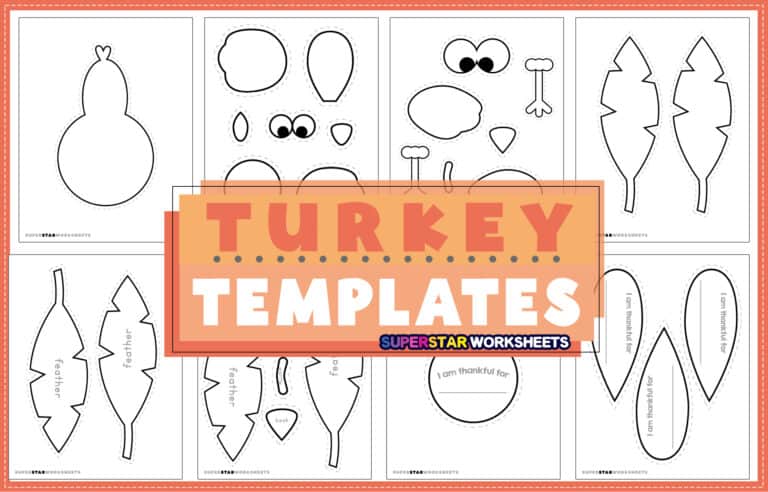 Turkey Templates (Free Printables) - Superstar Worksheets