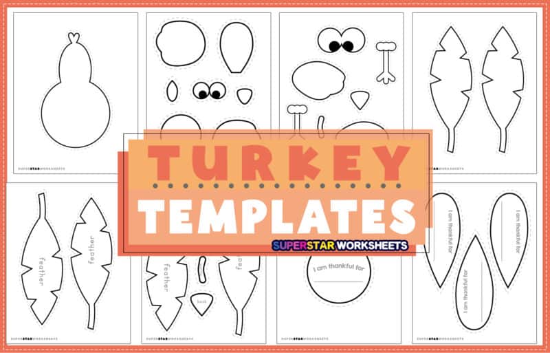 Turkey Templates (Free Printables) - Superstar Worksheets