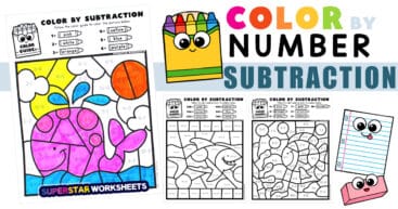 Subtraction Color By Number - Superstar Worksheets