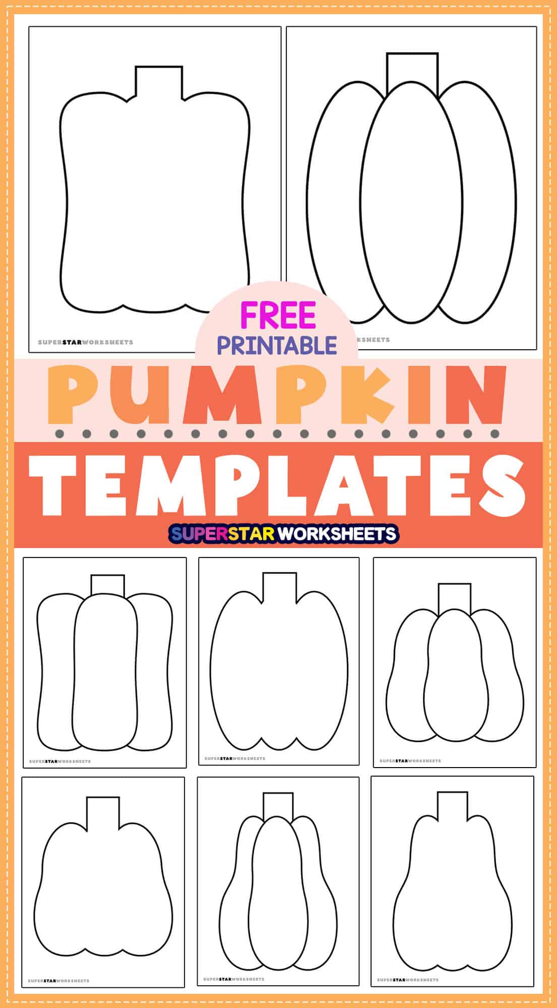 Pumpkin Template (Free Printables) - Superstar Worksheets