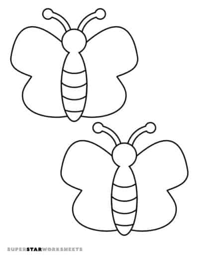 Butterfly Templates (Free Printables) - Superstar Worksheets