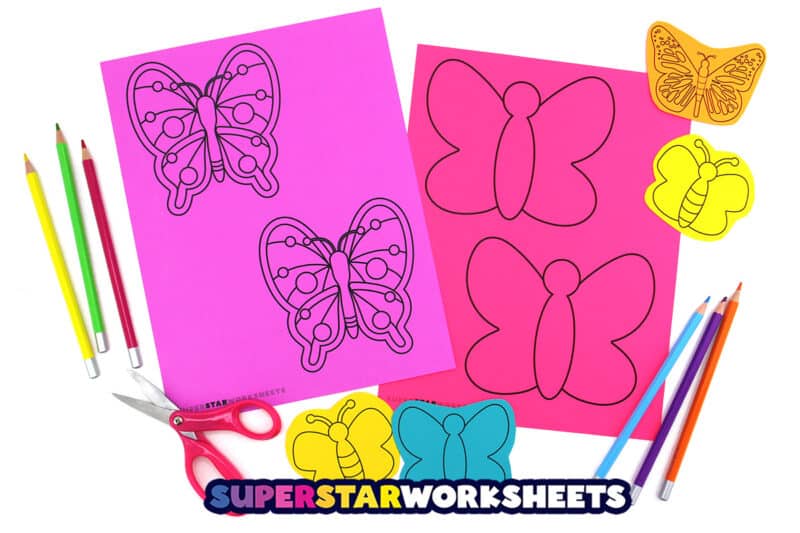 Butterfly Templates - Superstar Worksheets