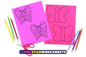 Butterfly Templates - Superstar Worksheets
